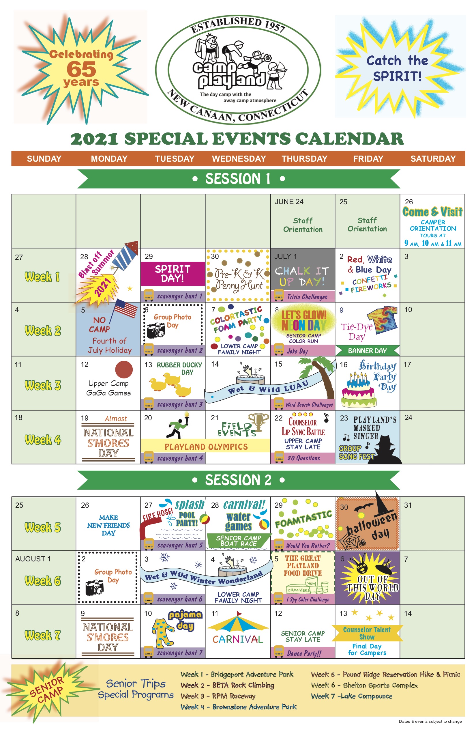 2020 Special Events Calendar Camp Playland Of New Canaan 2020 Special Events Calendar Camp Playland Of New Canaan